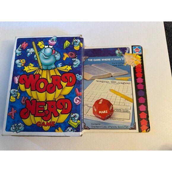 Hasbro | Other | Hasbro Word Nerd Game Complete In Box W Die Pencils ...